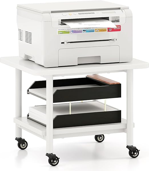 Amazon.com : Nightcore Under Desk Printer Cart, Double-Tier Printer ...