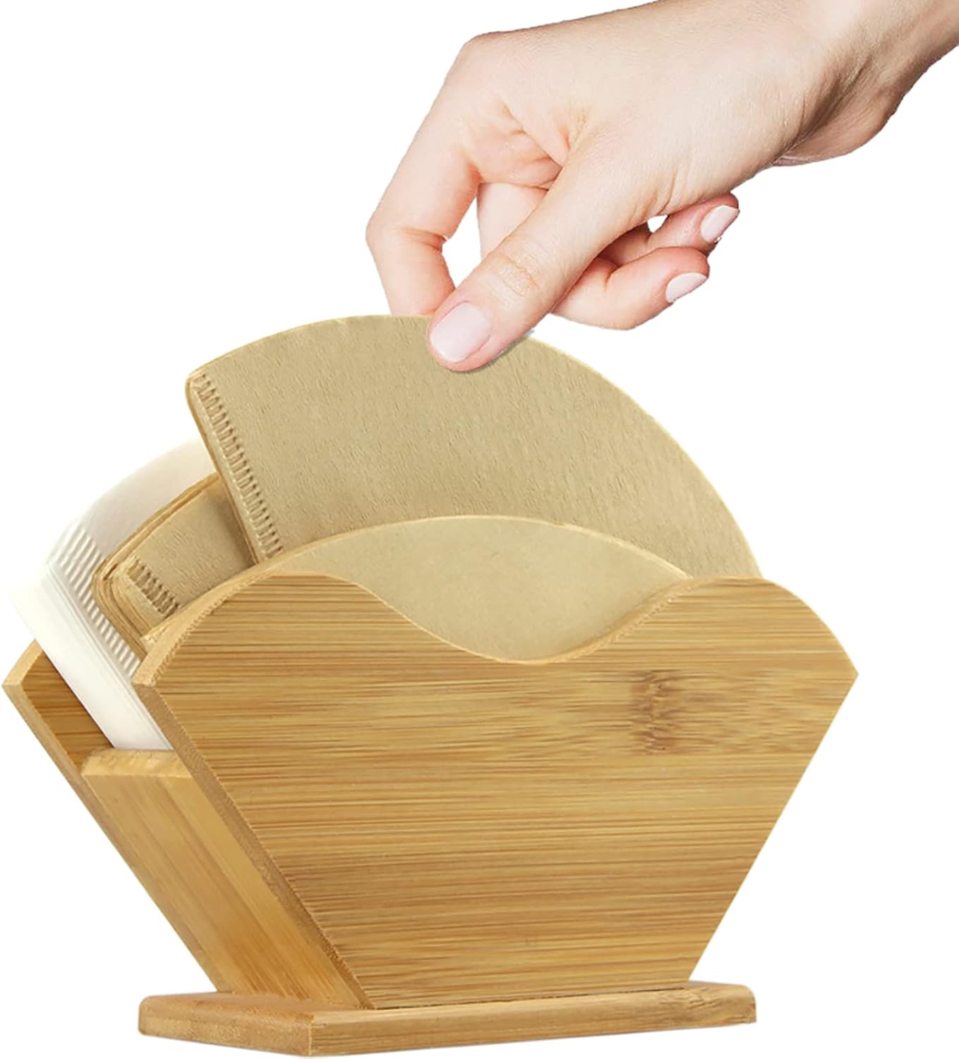 Amazon.com: Unibene Bamboo Coffee Filter Holder, Renewable Stand ...
