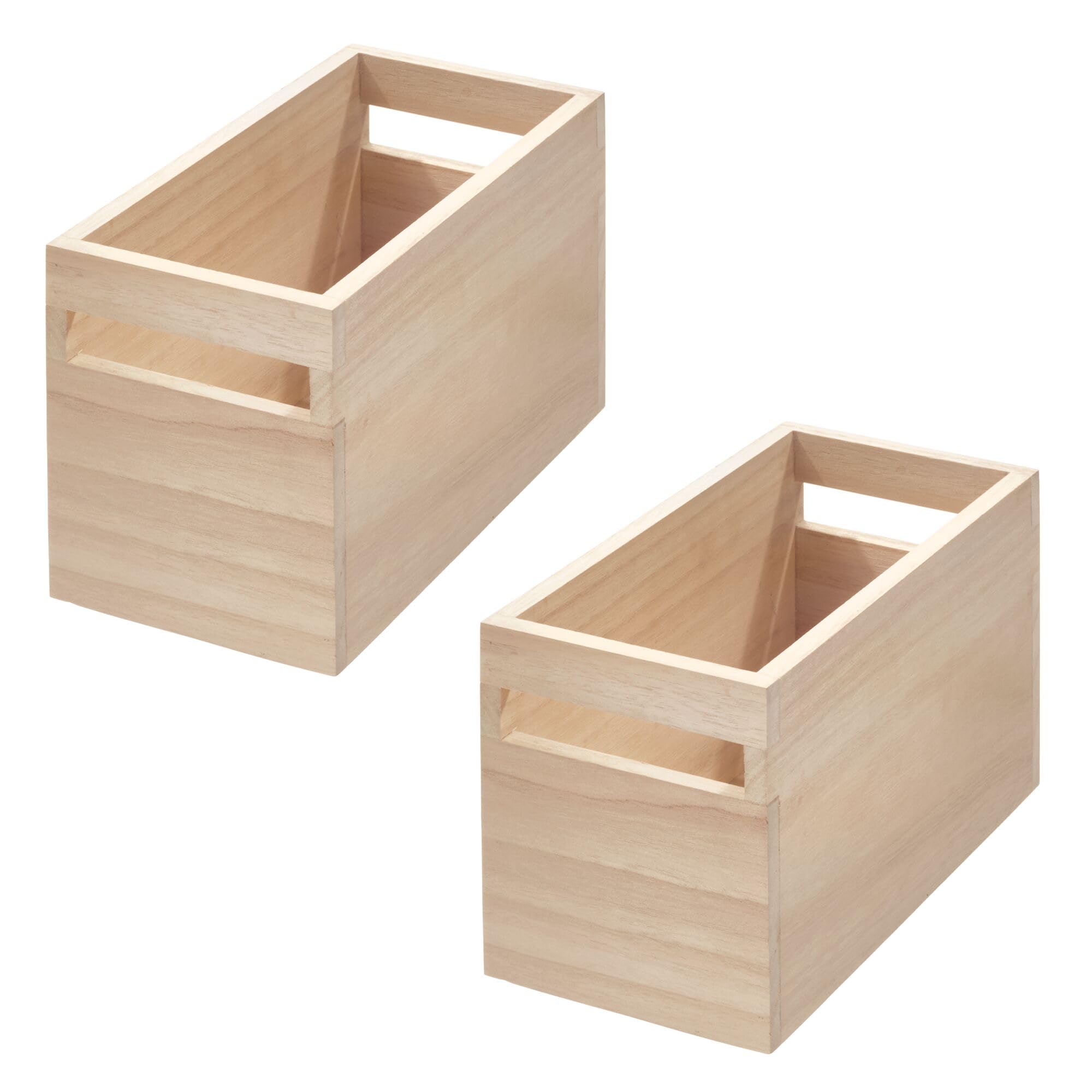 Amazon.com - iDesign Paulownia Wood Pantry Storage Bin with Handles ...
