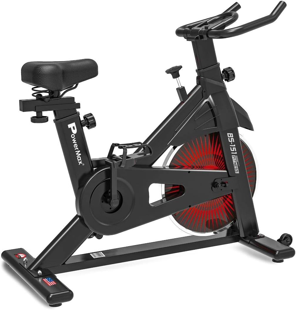 PowerMax Fitness Bs-151 Exercise Spin Bike With 10Kg Flywheel, Lcd ...