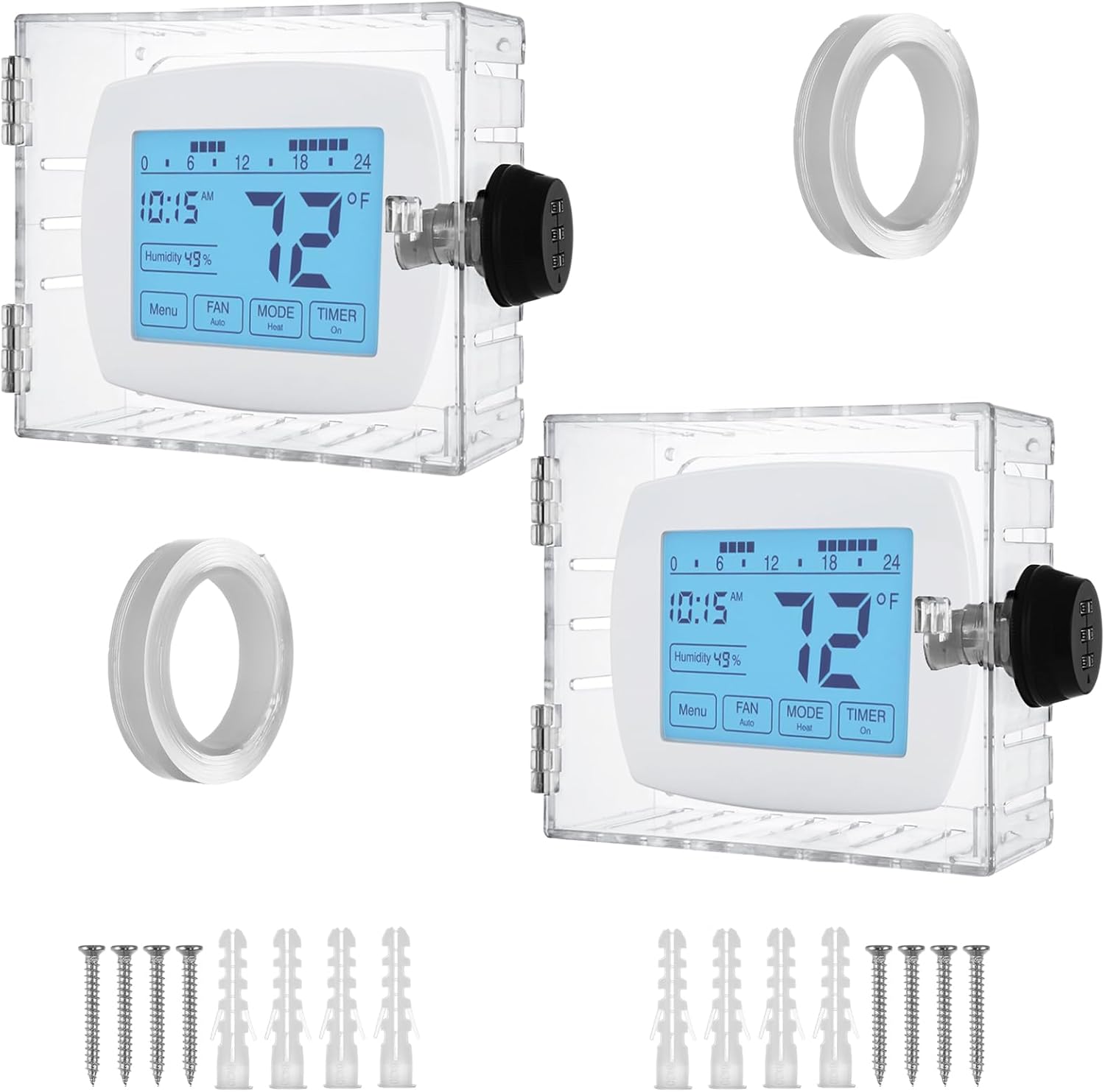 Amazon.com: YOUNTHYE 2PCS Thermostat Lock Box with Key Square ...