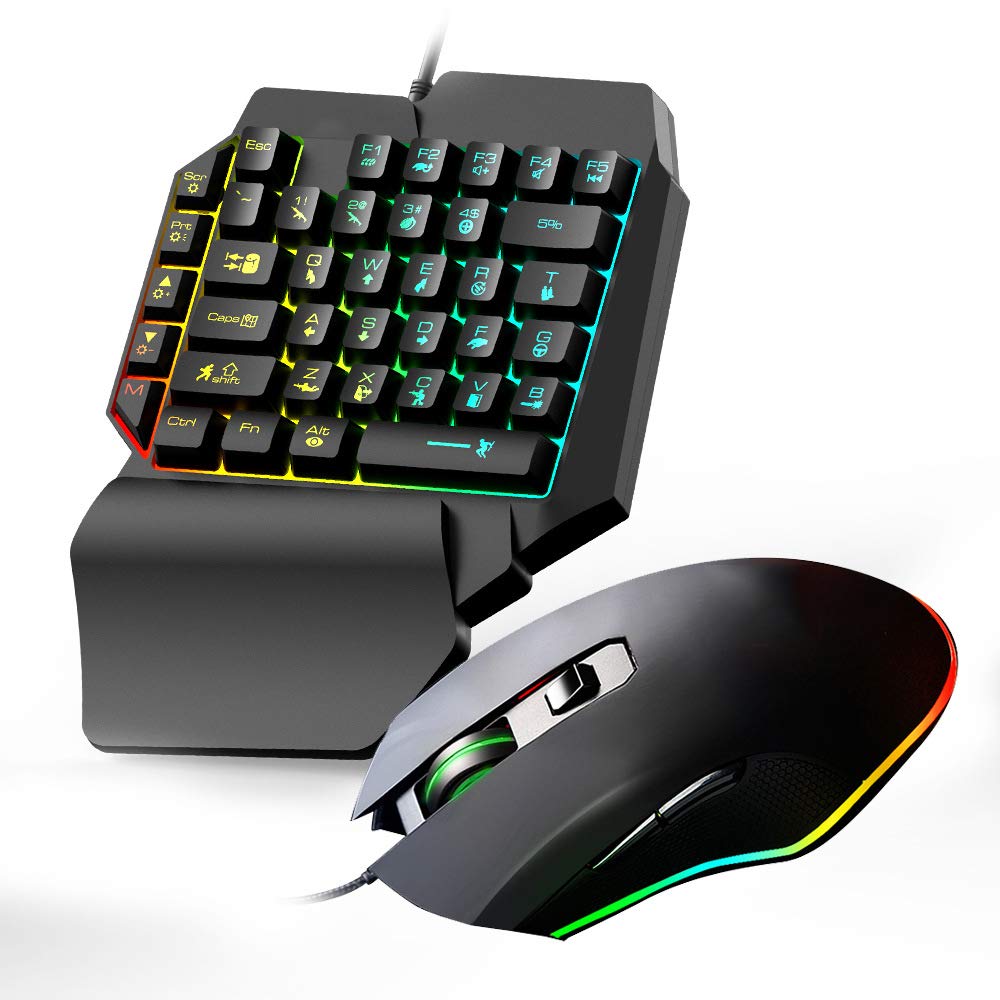 Buy YYKJ One-Handed Gaming Keyboard and Mouse Set, 39-Key Wired ...