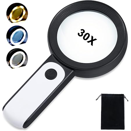 Amazon.com: Magnifying Glass with Light, 30X Illuminated Large ...
