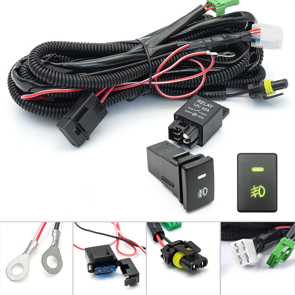Amazon.com: NSLUMO H10 H12 HB3 HB4 Fog Light Wiring Harness Socket ...