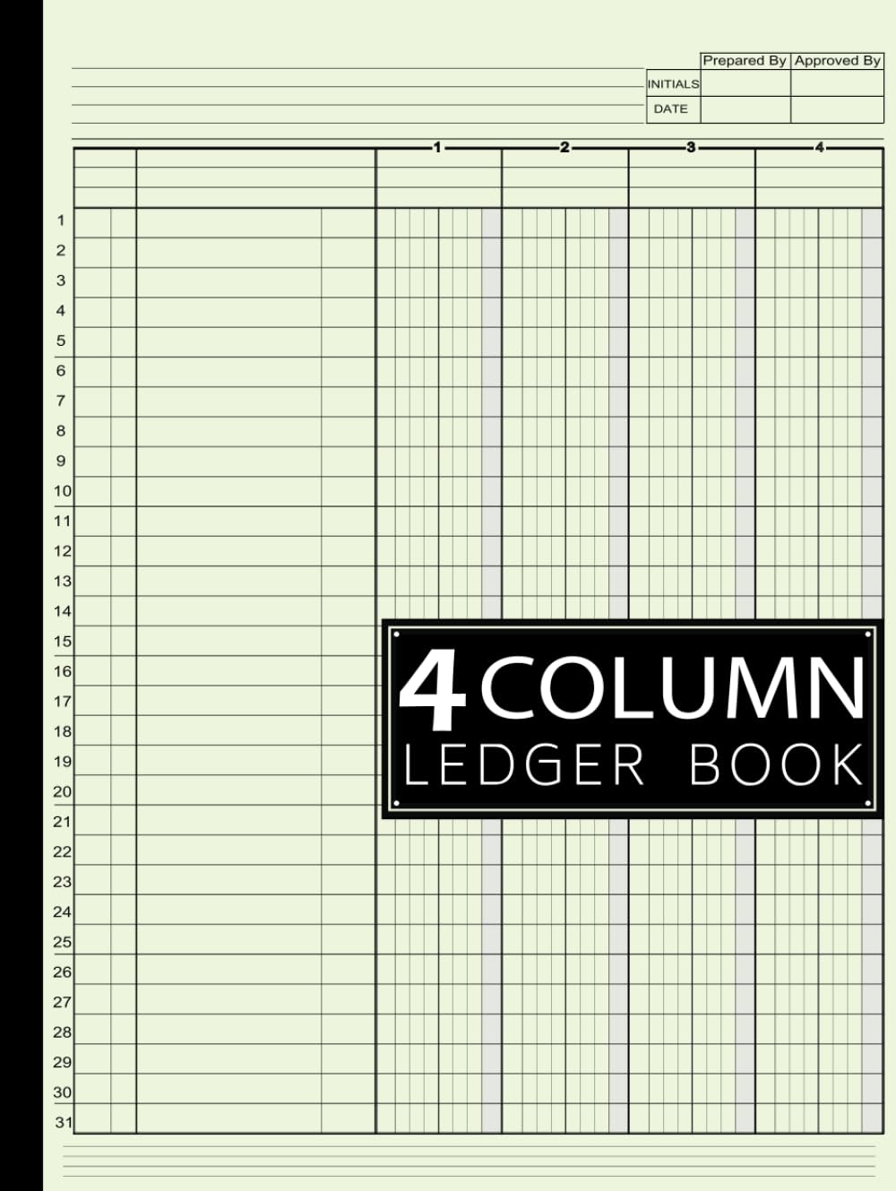 Amazon.com: 4 Column Ledger Book: Large Simple Four Column for ...