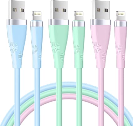 iPhone Charger Cable 3Pack 6FT/1.8M, MFi Certified Lightning Cable Fast ...