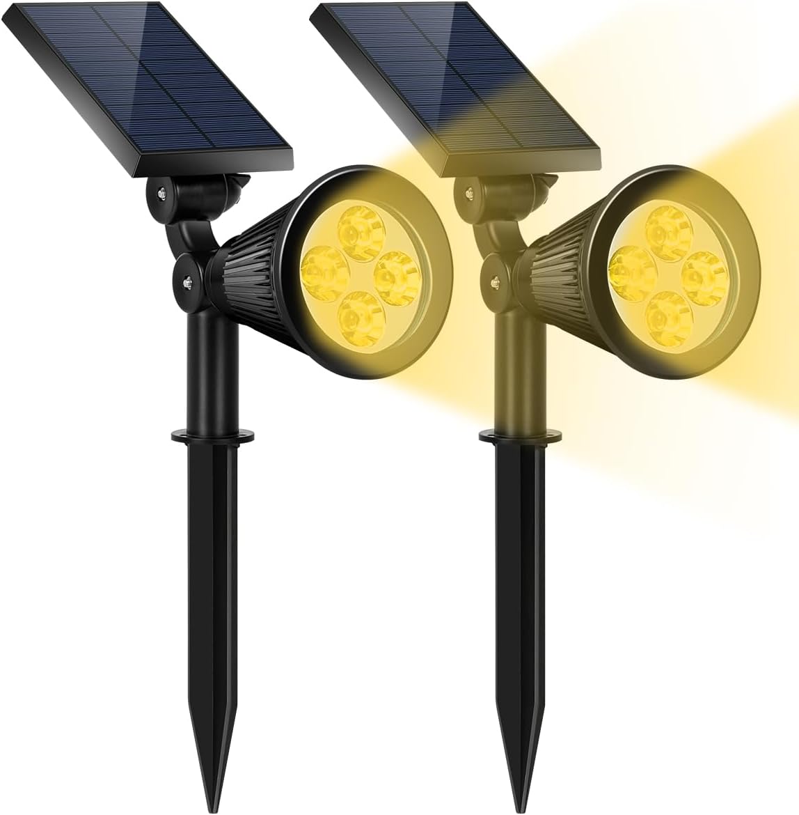 2 Pack Solar Uplighting Outdoor LED Landscape Solar Spot Lights Outside ...