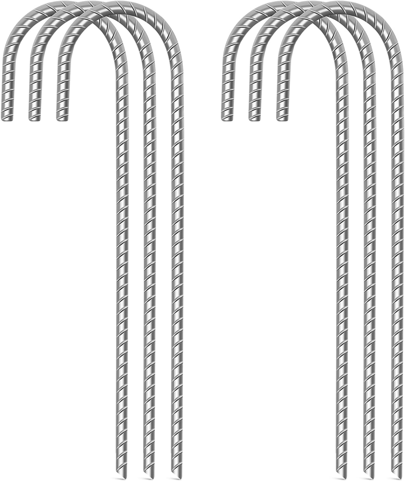 Amazon.com : 10 Pack 12”Galvanized Rebar Stakes J Hook, Heavy Duty J ...