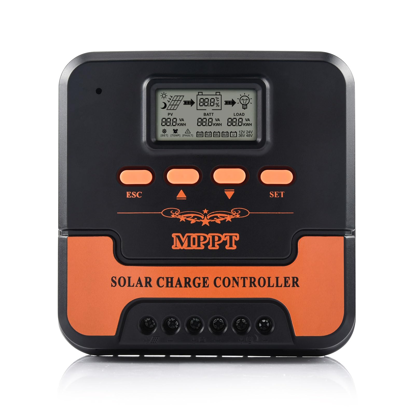 MPPT Solar Charge Controller 12V/24V 20A with LCD Display Dual USB ...