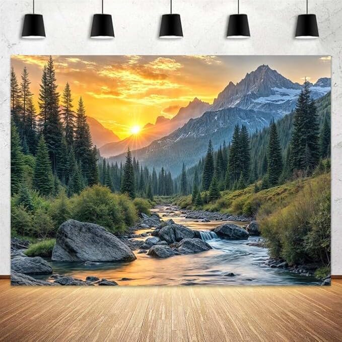 Amazon.com : SAOLUIS 10X8ft Nature Mountain Forest Backdrop, Green, 1 x ...