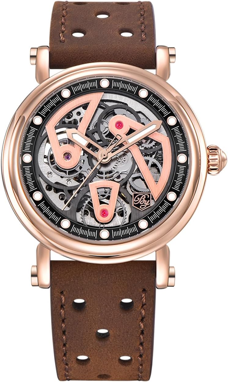 Amazon.com: BENYAR Automatic Watches for Men Black Skeleton dial 50M ...