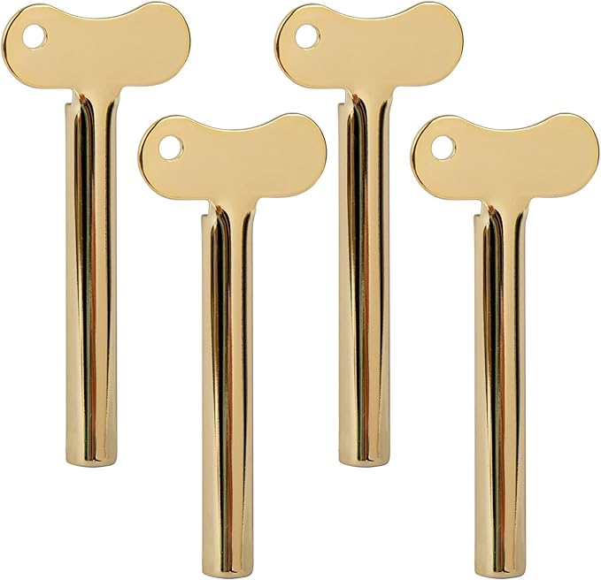 Amazon.com: Azure Zone, Set of 4 Stainless Steel Gold Toothpaste Tube ...