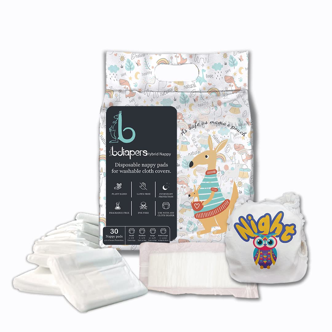 Buy Bdiapers baby Extra Large 2-3Y (above 15kgs) cloth diaper with 30 ...