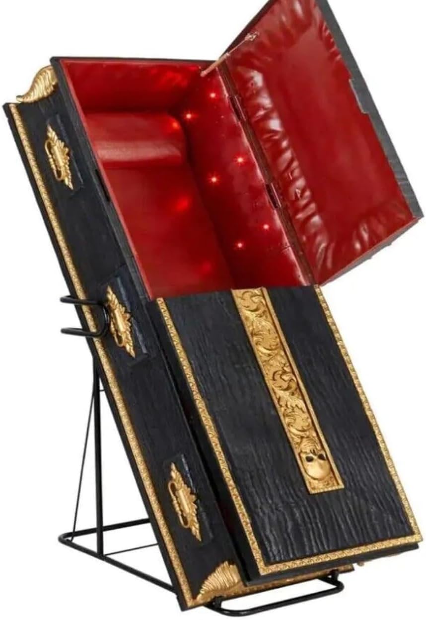 Amazon.com: Holiday 6 ft. LED Lit Gold Encrusted Casket : Patio, Lawn ...