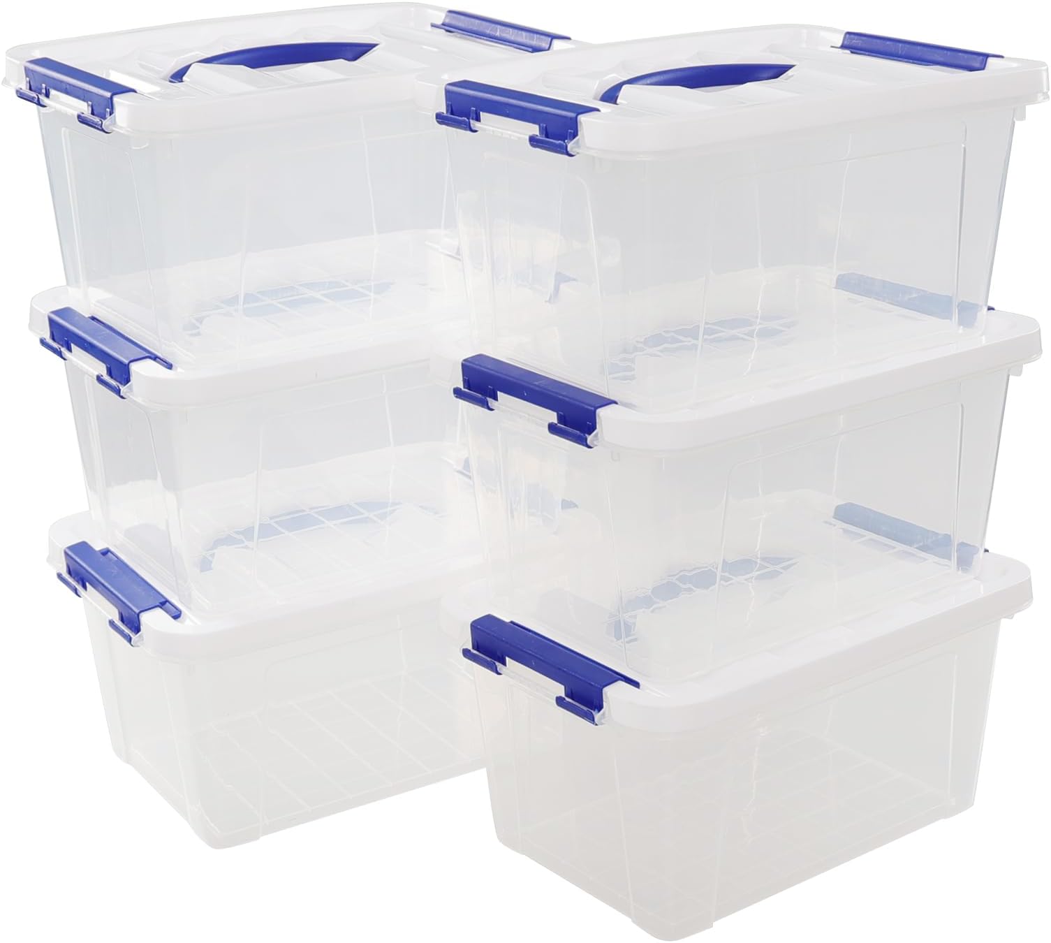 Amazon.com - Bblina 7 Quarts Small Plastic Storage Boxes, 6-pack Clear ...