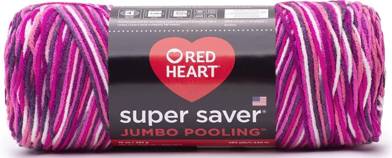 Amazon.com: Red Heart Super Saver Jumbo Berry Pooling Yarn - 1 Pack of ...