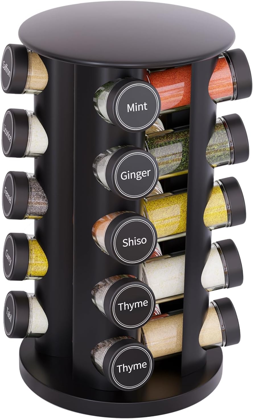 Amazon.com: Boxweer Revolving Spice Rack Set with 20 Empty Spices Jars ...