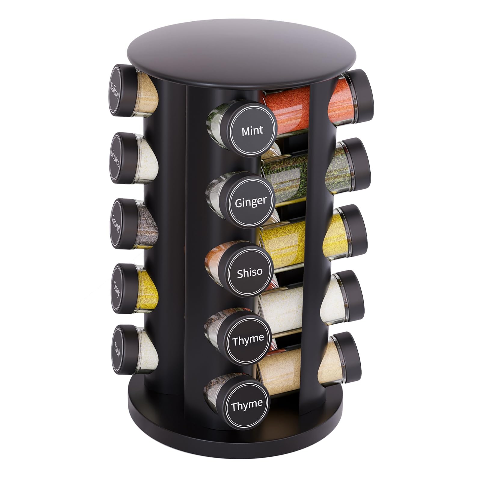 Amazon.com: New England Stories Revolving Spice Rack Set with 20 Spice ...