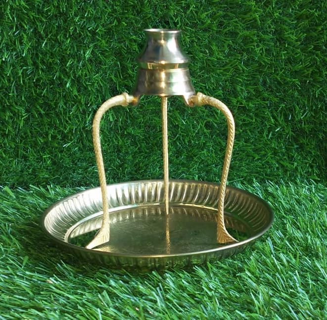 Salvus APP SOLUTIONS Brass Plate Thali with Shivling Stand and Jal ...