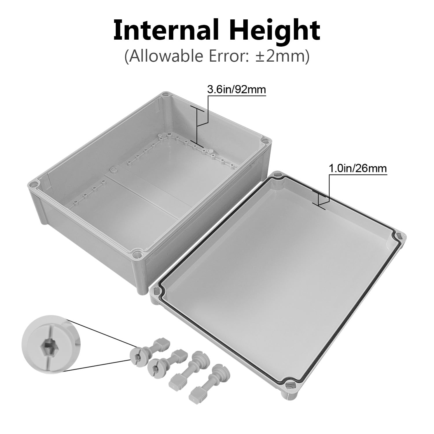 Snapklik.com : LeMotech Junction Box IP67 Waterproof Dustproof ABS ...