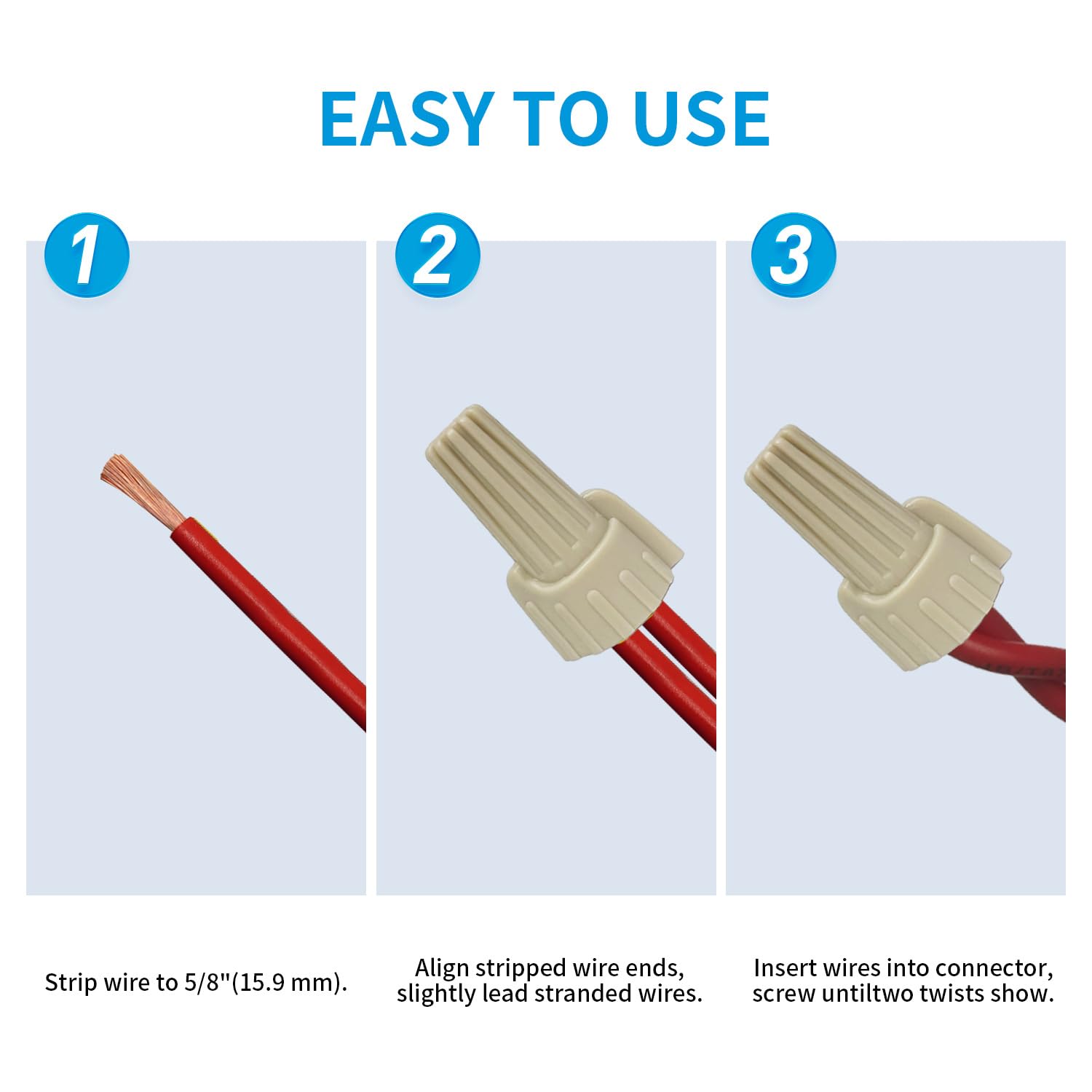 Snapklik.com : Dicio Tan Winged Wire Connectors Nuts Easy-Twist 10 PCs ...