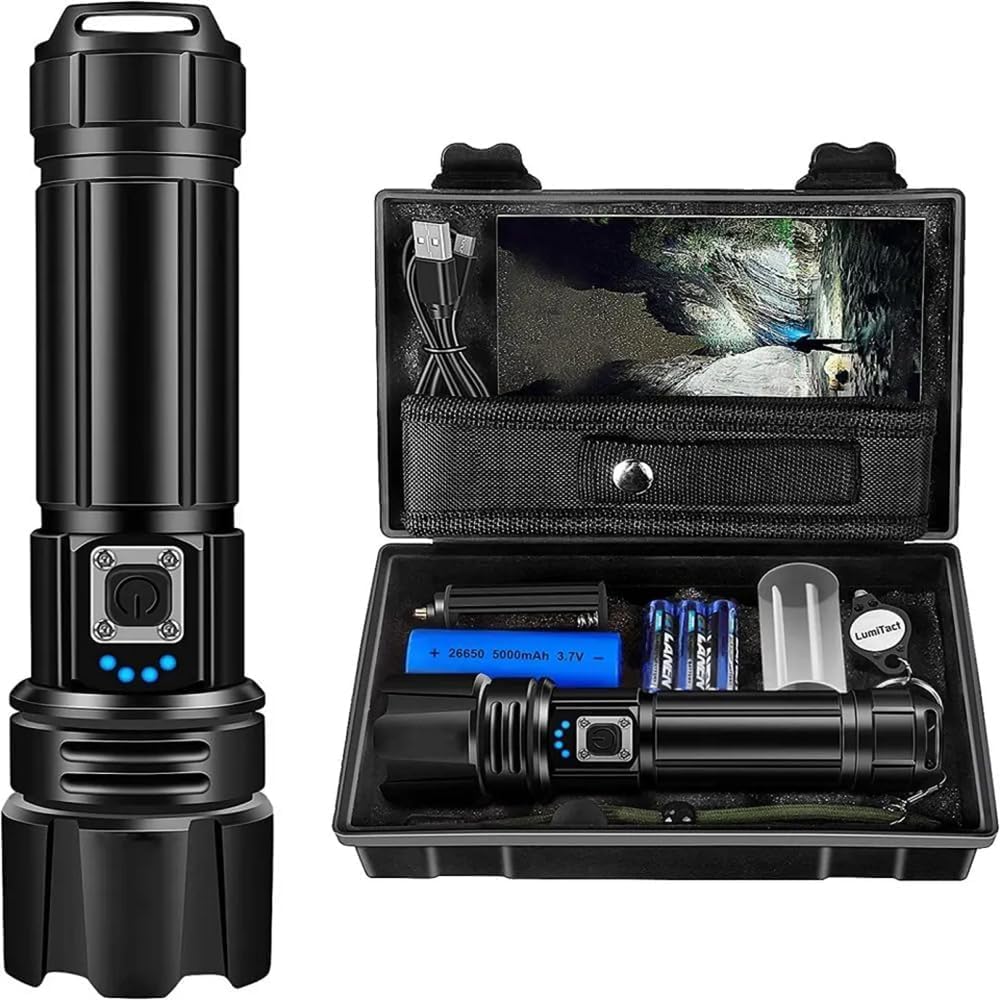 Shadowhawk Linterna Led Recargable, Lampara De Mano 100000 Lumens XHM90 ...
