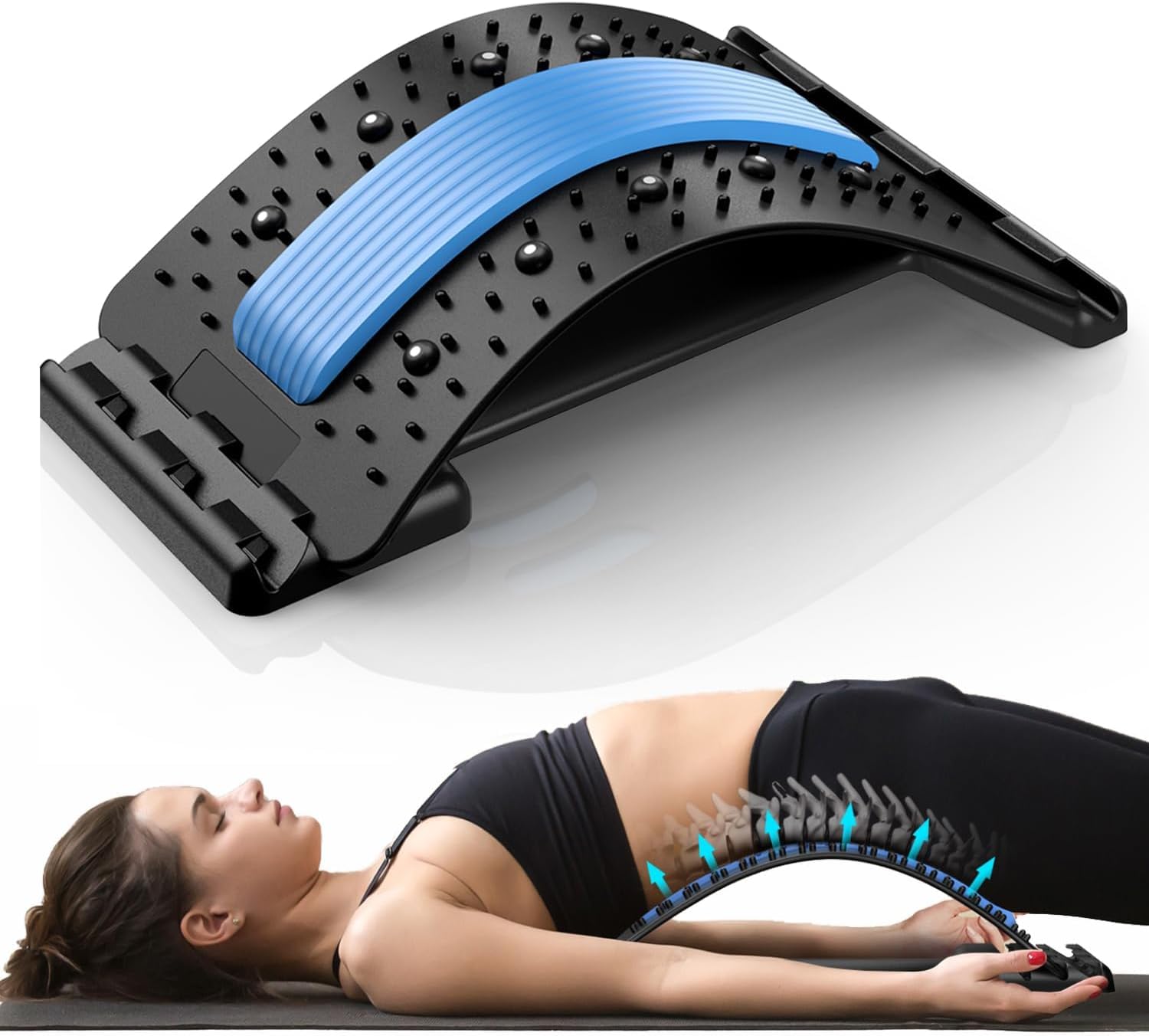 Buy Back Stretcher for Lower Back Pain with Magnet, 3 Level Adjustable ...