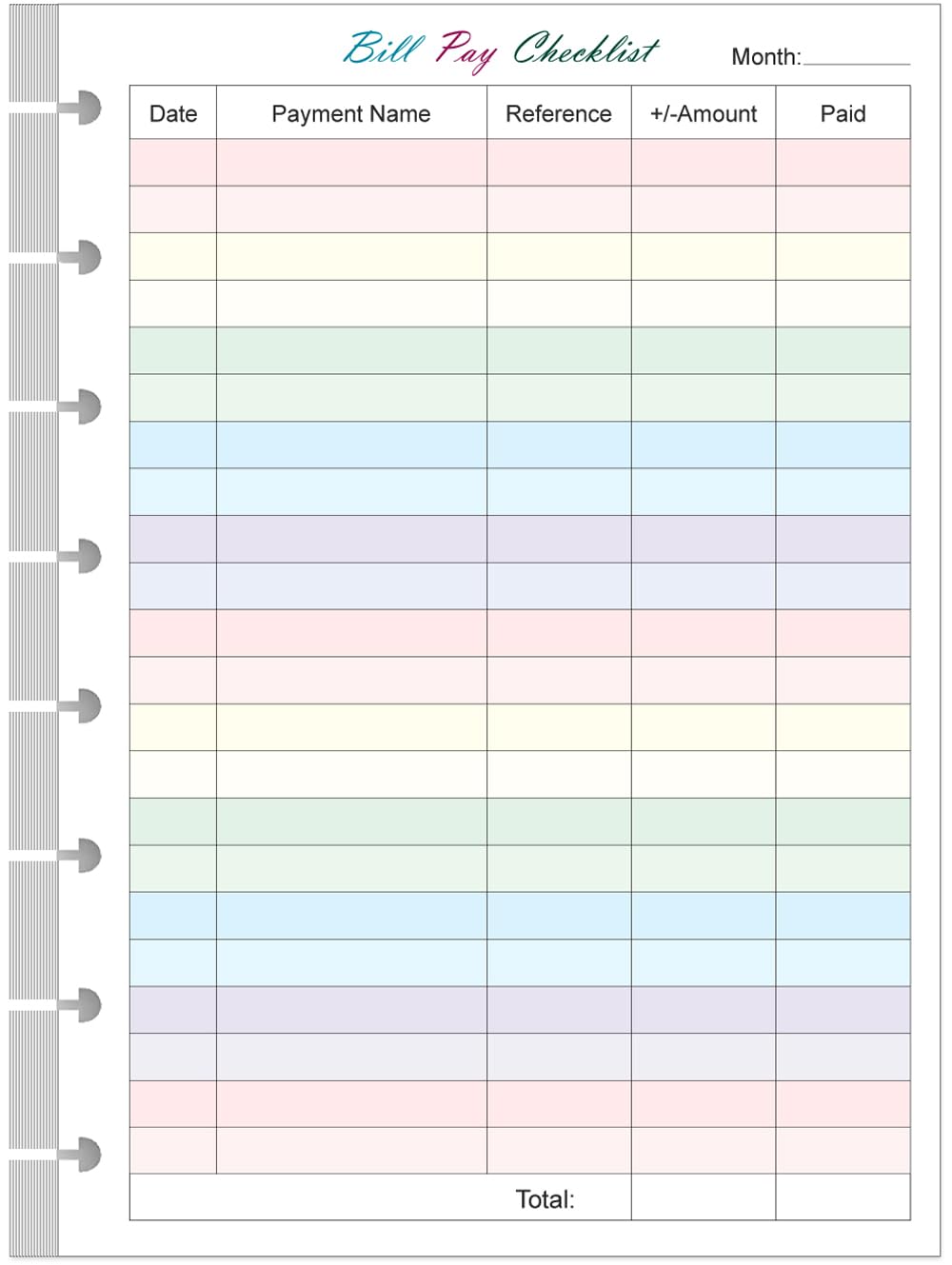 Snapklik.com : Junior Size Payment Checklist Refills - 50 Sheets/100 ...