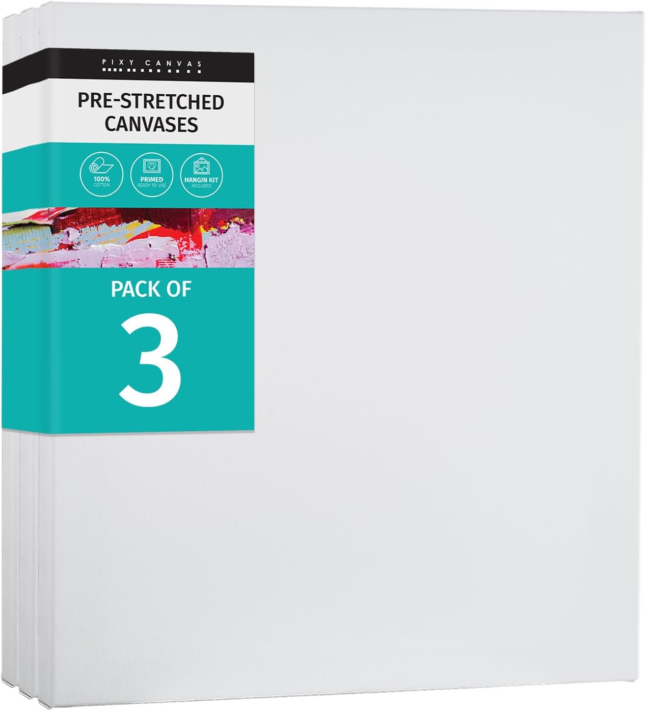 Amazon.com: PIXY CANVAS Value Pack of 3 Stretched Canvas 32x32 inch, 3/ ...