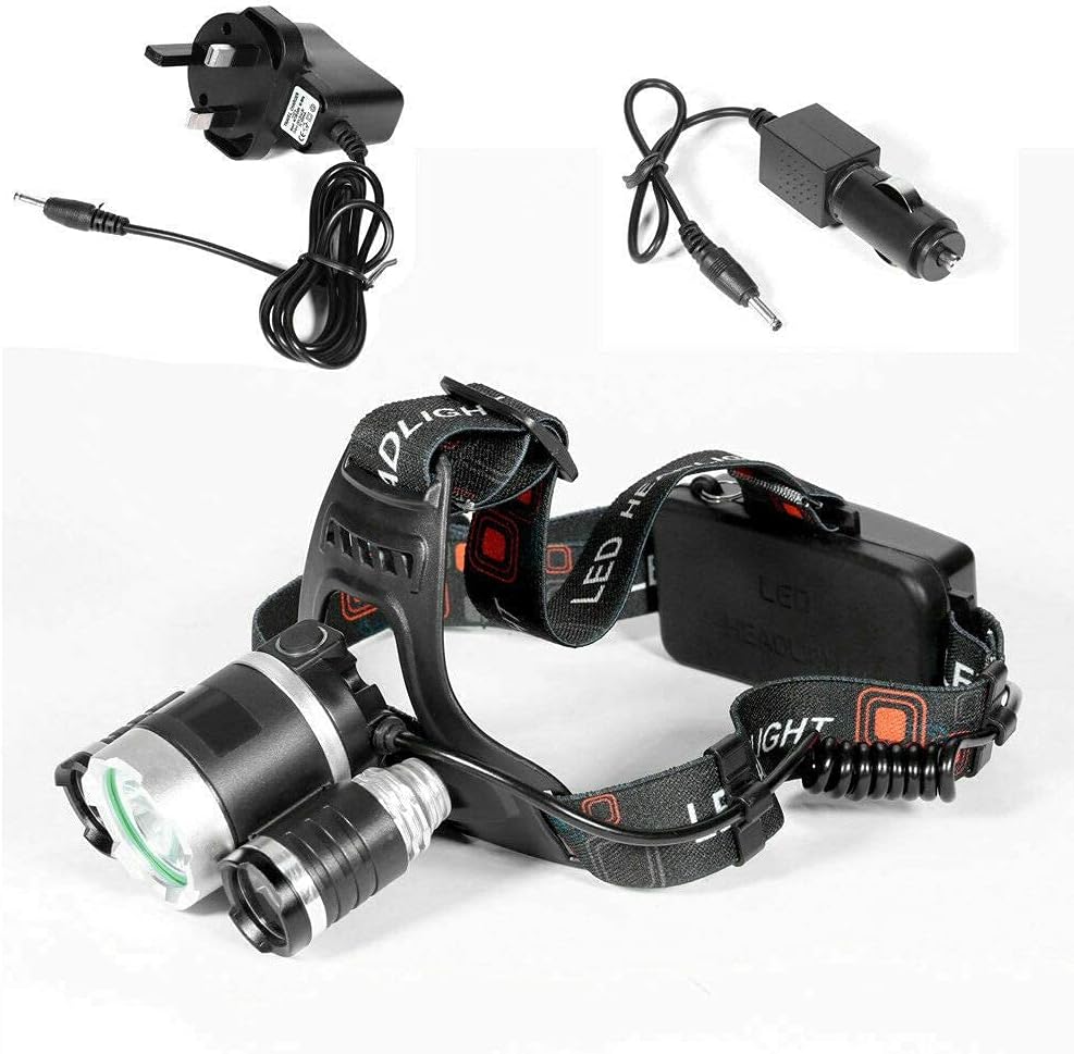 LED Head Torch-Headlamp, 12000LM Headlight Rechargeable Waterproof with ...