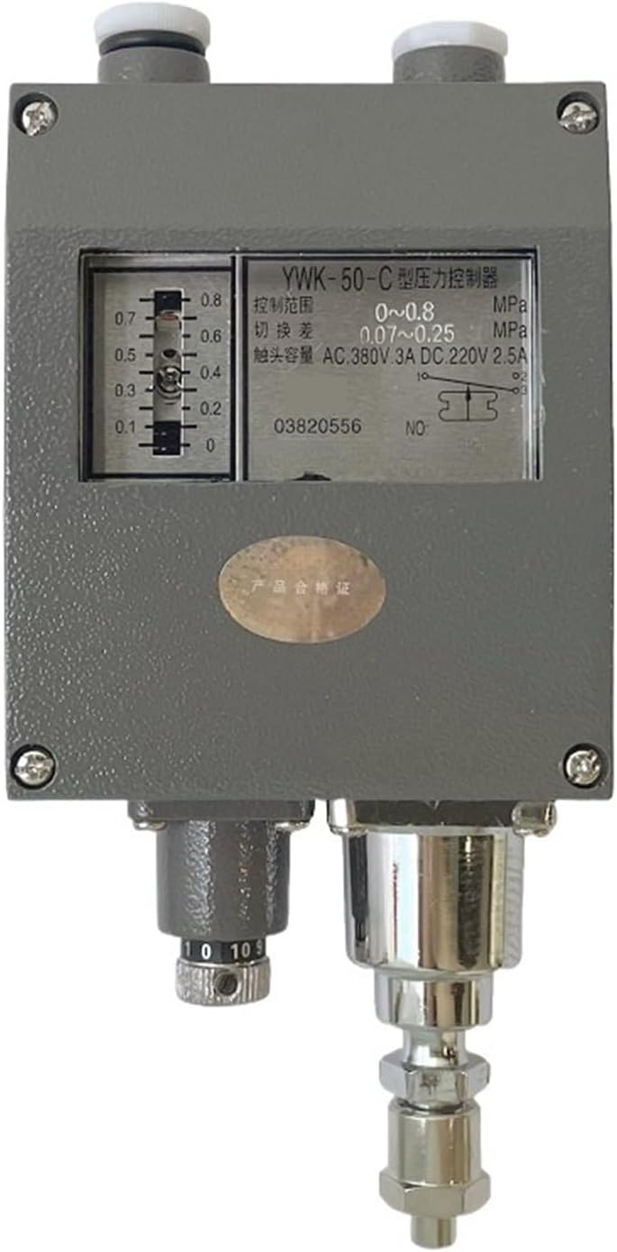 Amazon.com: SFTDSFEE Controller Relay Pressure Gauge Switch YWK-50-C(0-0.8MPA) : Industrial ...