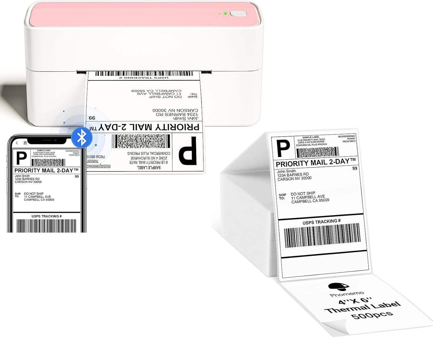 Amazon.com : Phomemo Bluetooth Thermal Label Printer 4X6 - Wireless ...