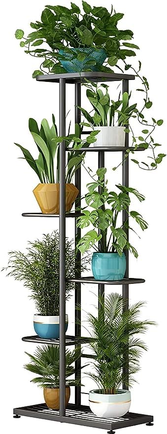 MHS DECOR Plant Stand Metal 6 Tier 7 Potted Multiple Flower Pot Holder ...