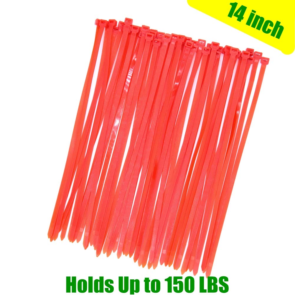 Buy Premium Strong and Long 14 Inch Red Cable Ties, Industrial Durable ...