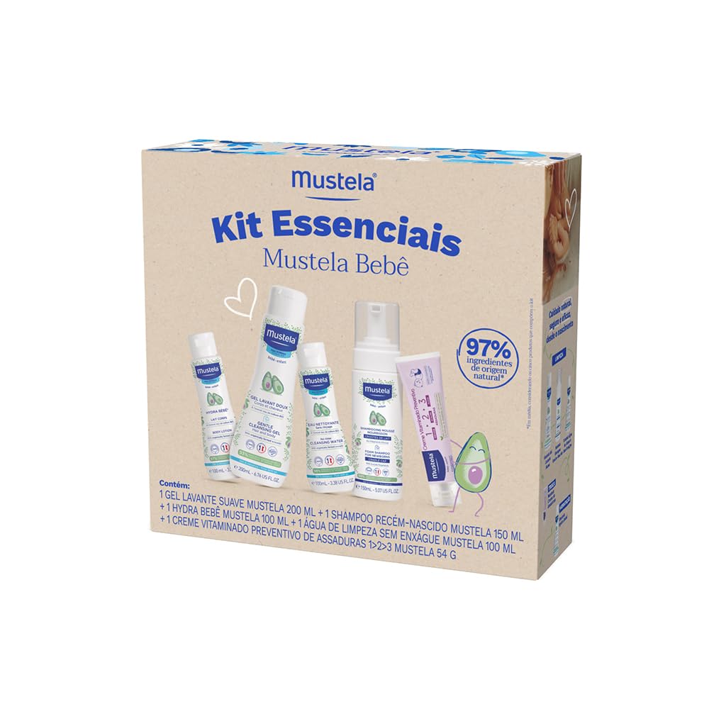 Mustela Kit Essenciais Bebê e Criança - Gel Lavante 200ml + Shampoo ...