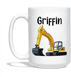 Amazon.com: Custom Digger Excavator Mug, Digger Excavator Coffee Mug ...