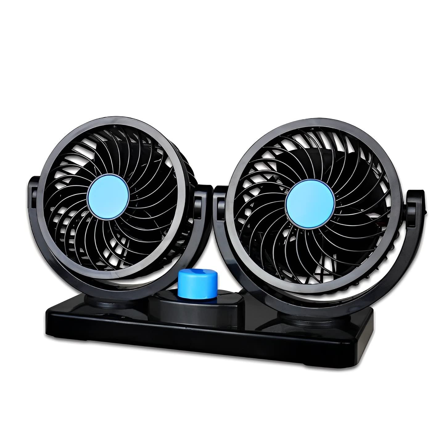 Auto Beast Car Fan 12V 360 Degree Rotatable Dual Head 2 Speed Dashboard ...