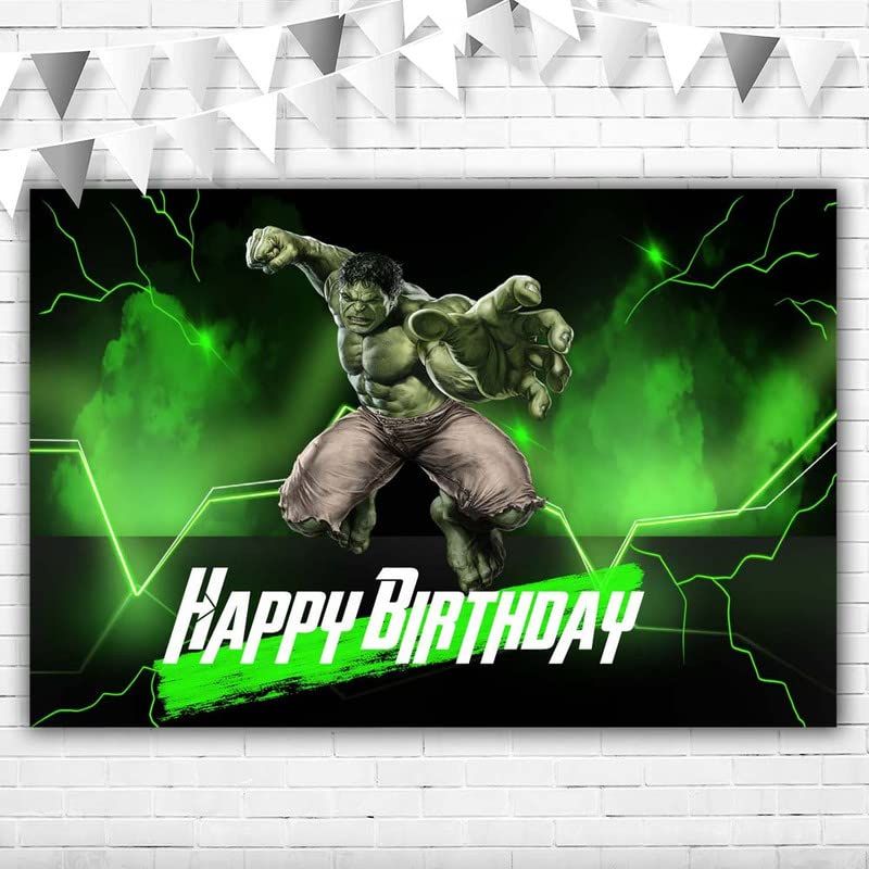 Hulk Birthday Decorations With Backdrop 5x3ft Happy Birthday Hulk ...