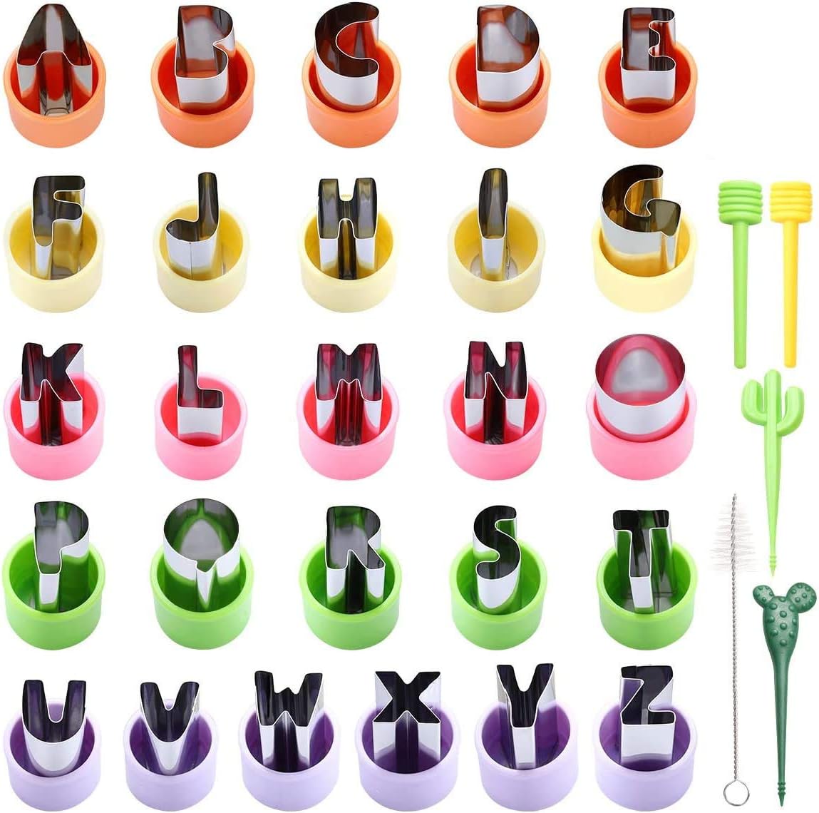 Amazon.com: Crea Cake® 36 pcs Fondant Alphabet Letter Cutters, BPA Free ...