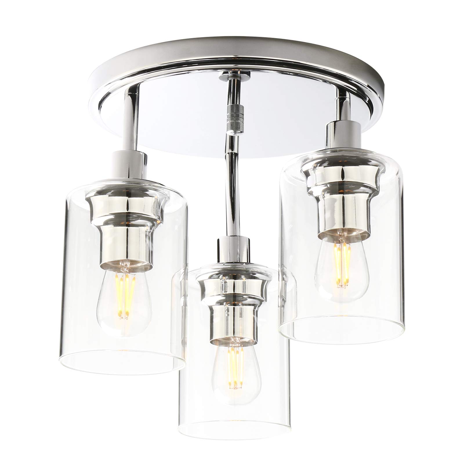 Buy Yosoan Vintage 3 Way Ceiling Lights, Industrial Glass Pendant Light ...