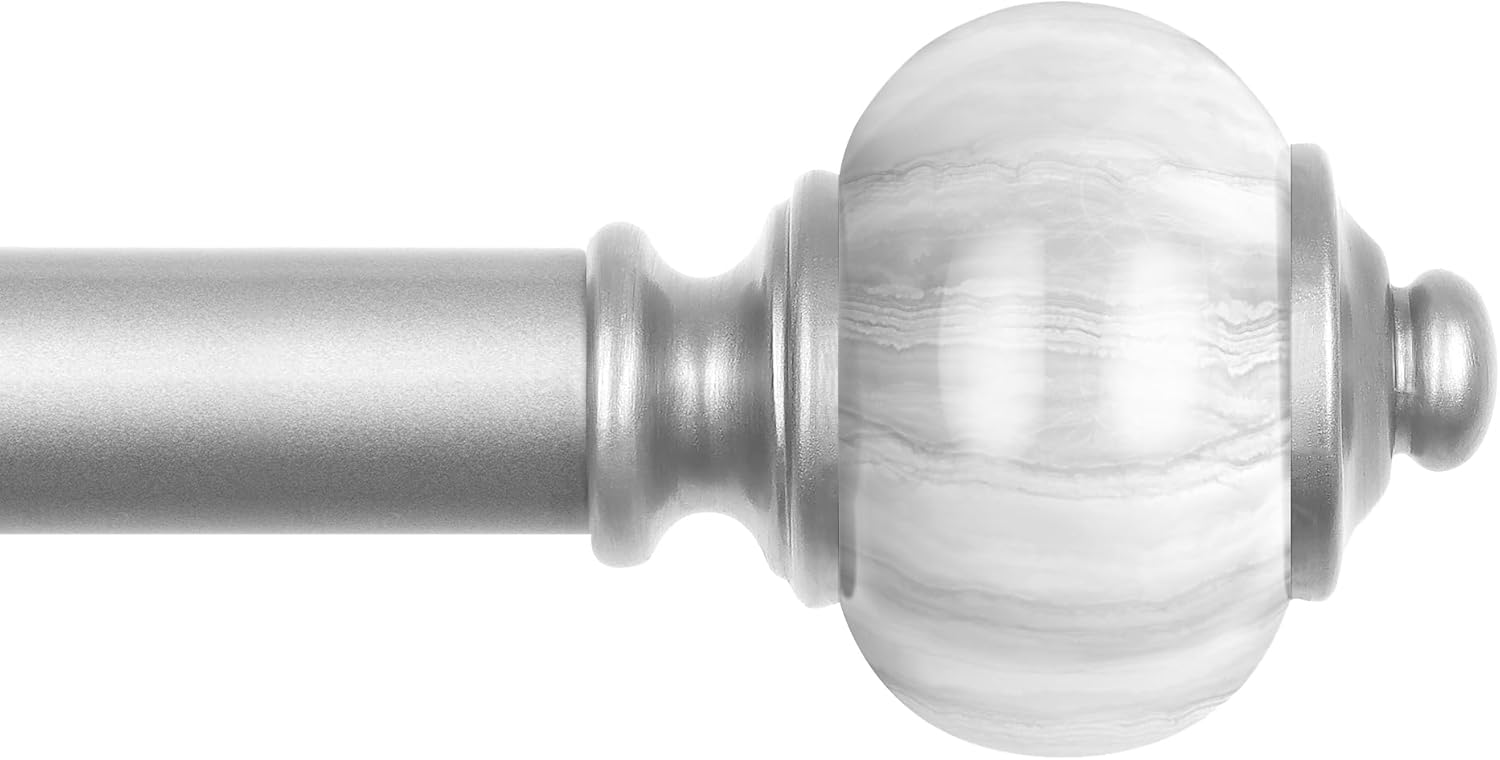 Amazon.com: KAMANINA Silver Curtain Rod for Windows 72 to 144 Inch(6 ...