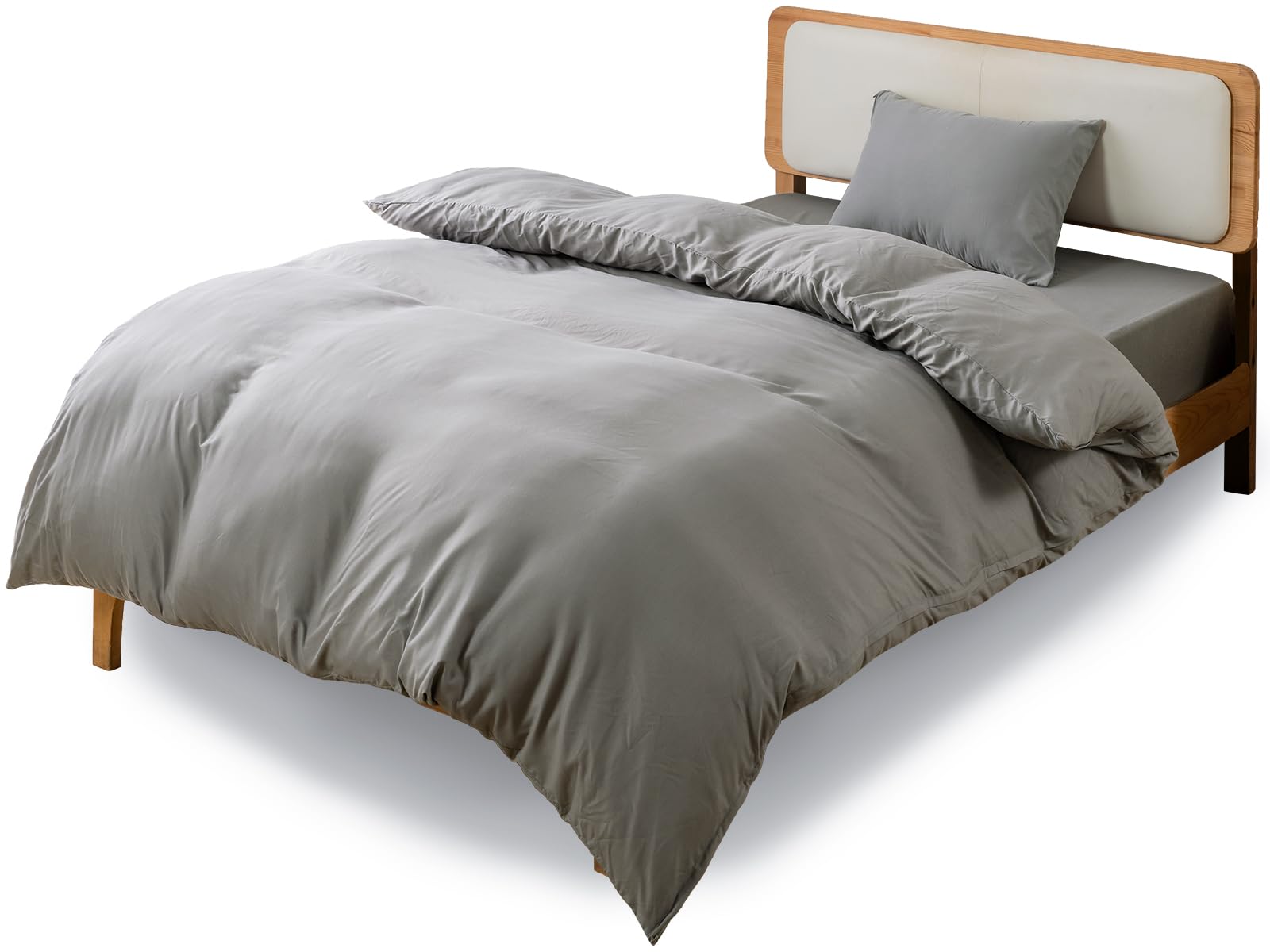 Amazon｜AZRA 布団カバー シングル 3点セット 枕カバー2枚 洗い替え便利 肌触りよい 掛け布団カバー ボックスシーツ ズレ防止 寝具カバーセット グレー｜ボックスシーツ オンライン通販