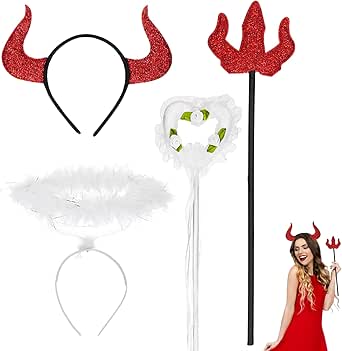 Amazon.com: Hi.FANCY 4-Piece Angel & Devil Horns Headband Set, Magic ...