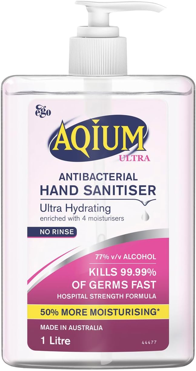 Aqium Ultra Antibacterial Hand Sanitiser 1L : Amazon.com.au: Health ...