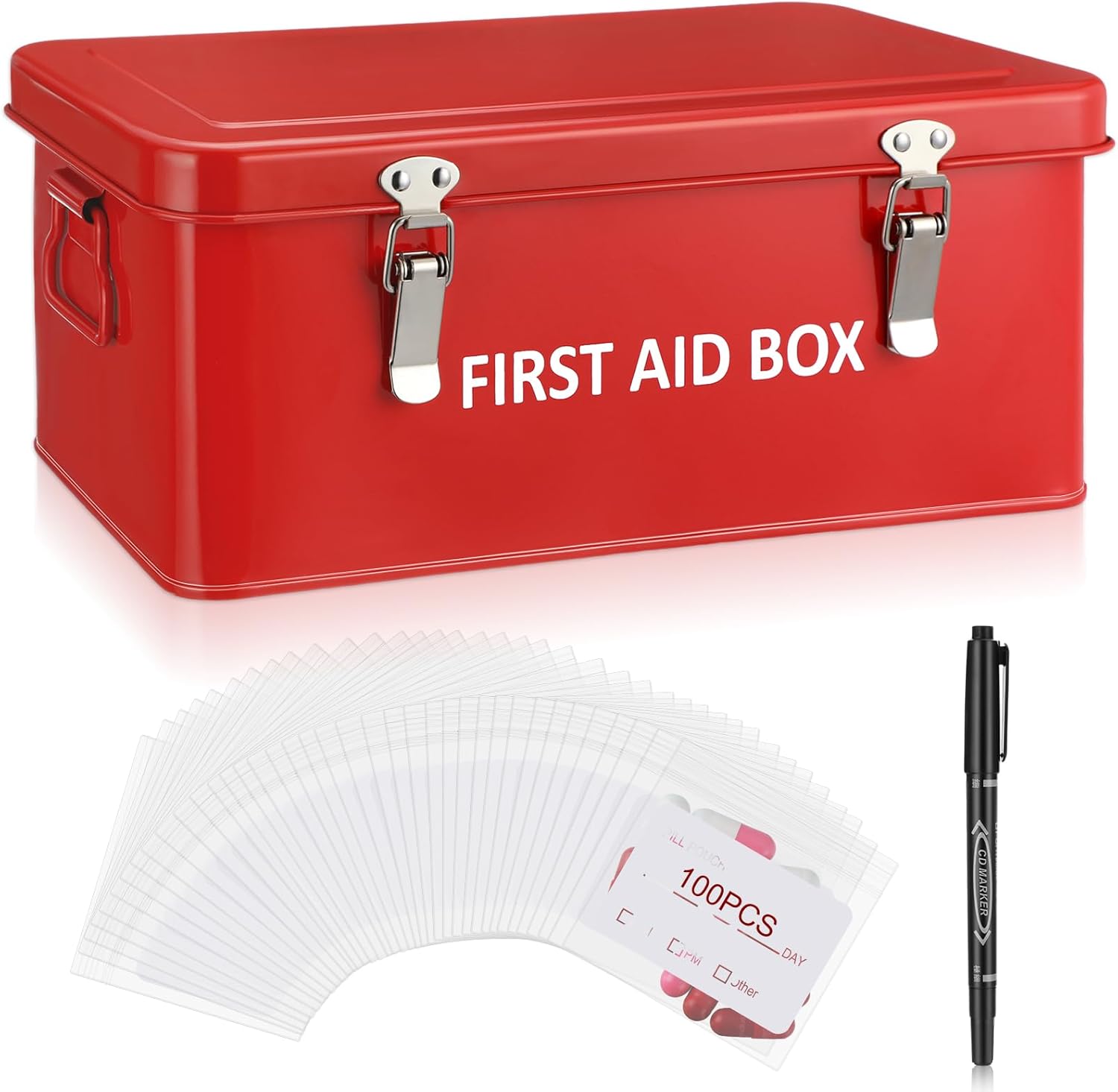 Amazon.com: Tandefio First Aid Medicine Box Organizer First Aid Kit ...