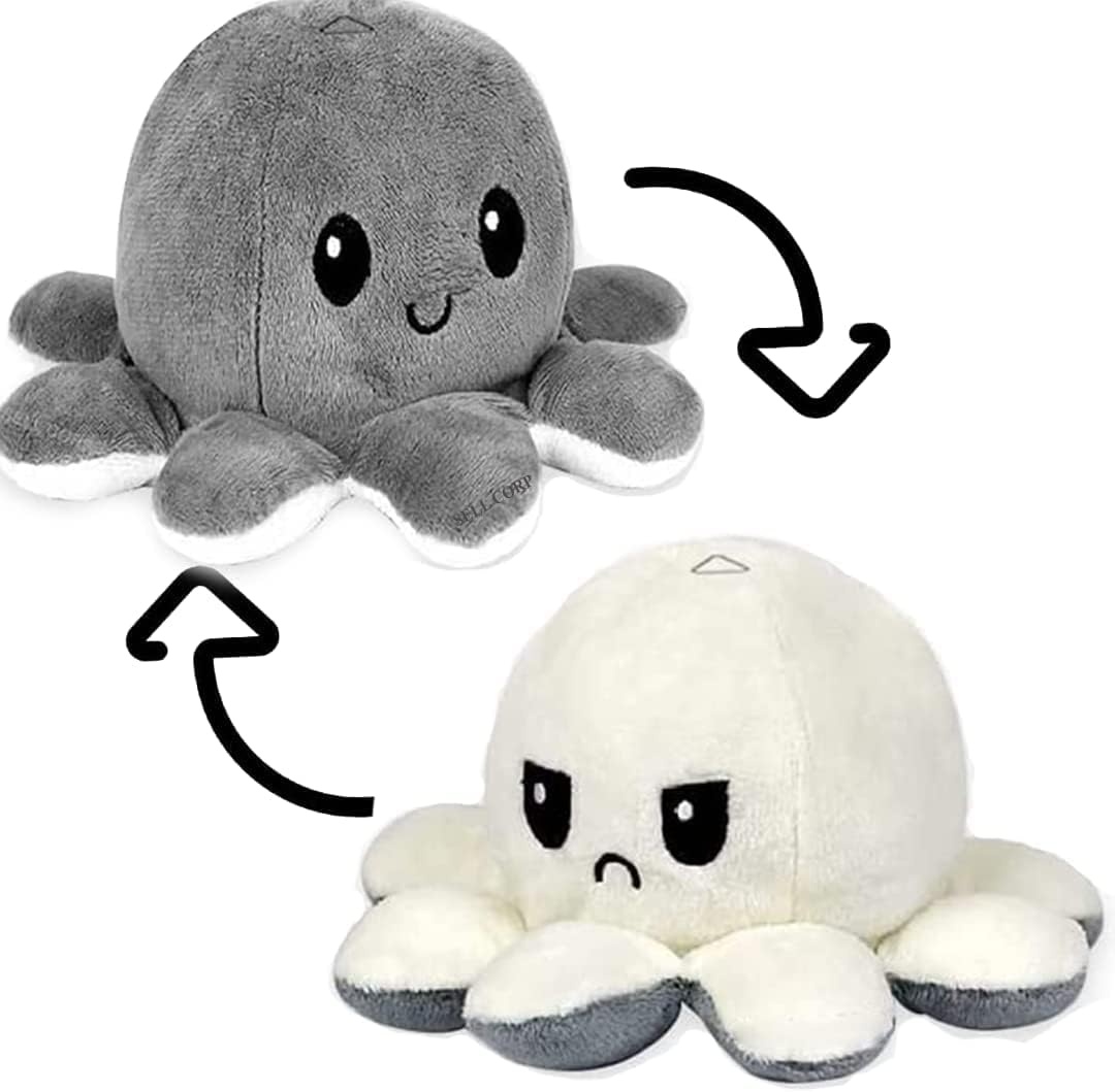 2 pack reversible octopus plush mood octopus stuffed toy which show ...