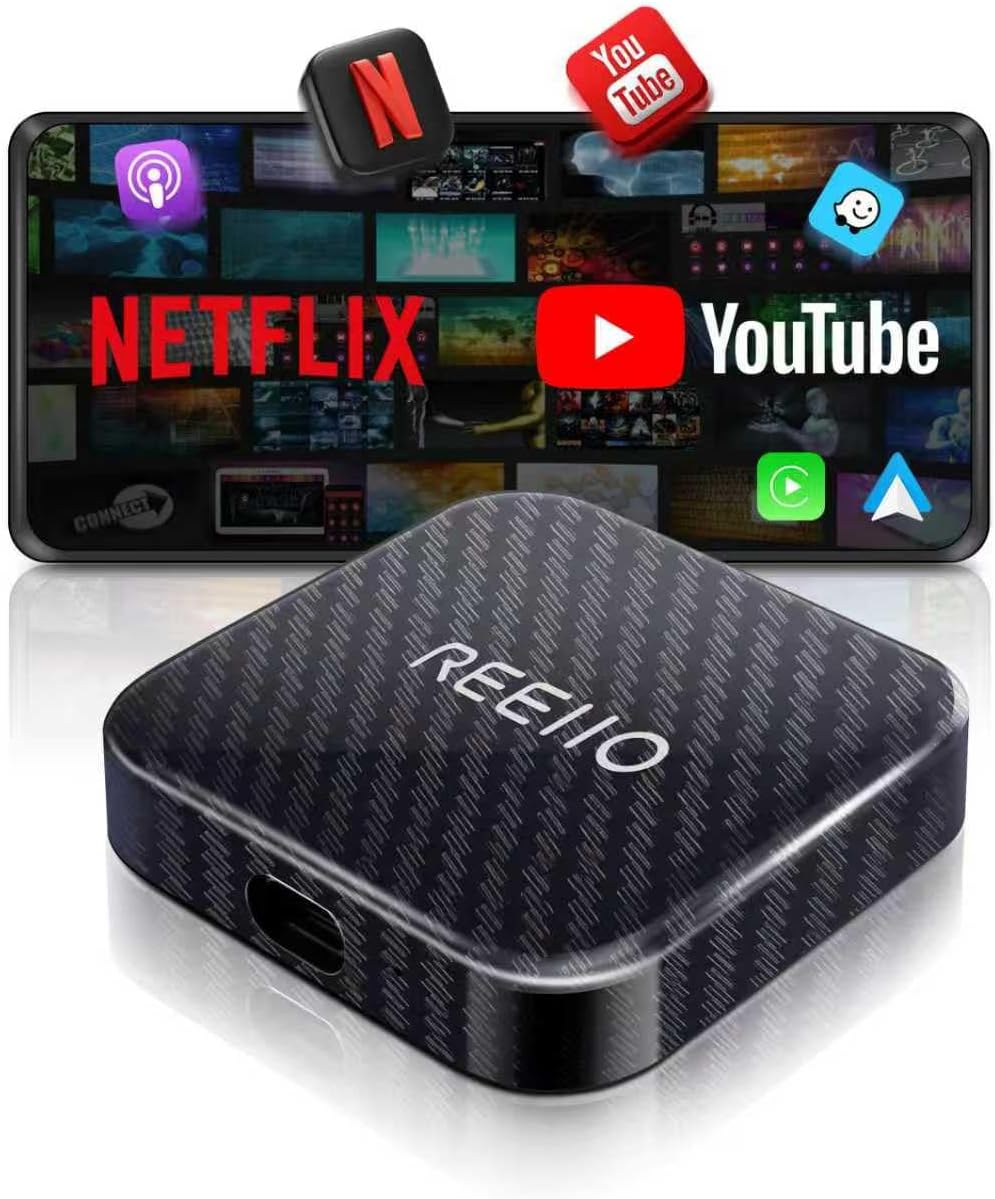 Wireless CarPlayBox with Netflix/YouTube/TF Card Convert Wired CarPlay ...