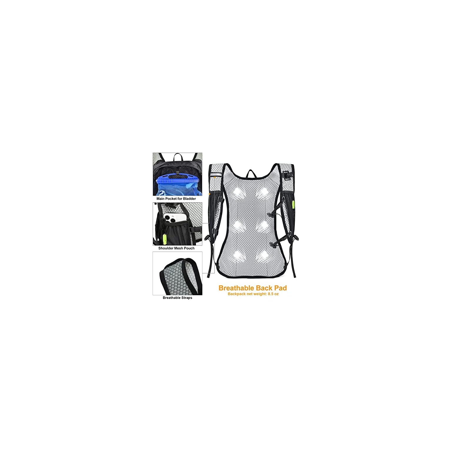 N NEVO RHINO Lightweight Hydration Backpack with Storage: Running ...