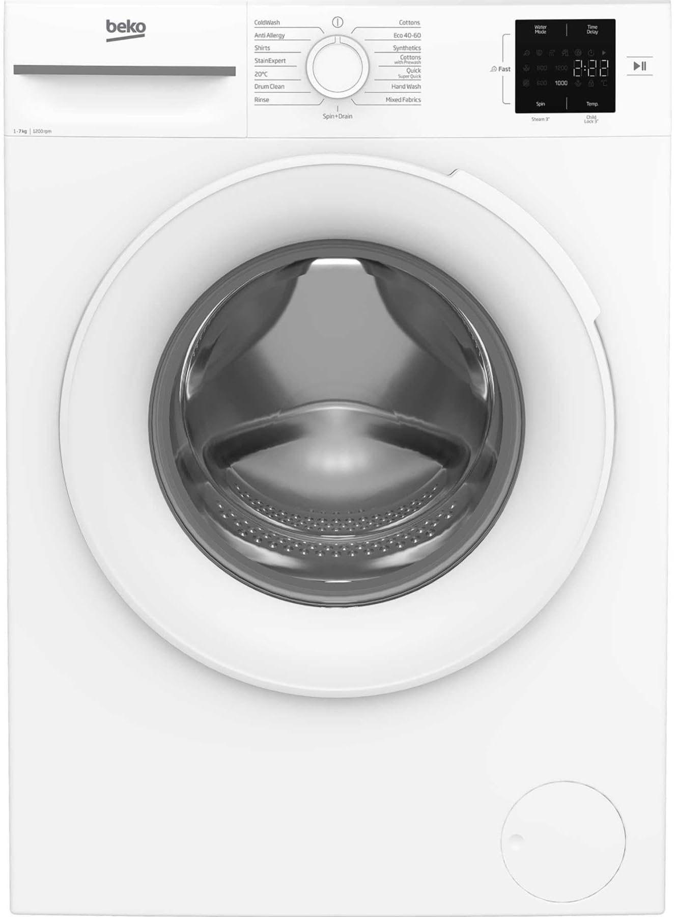 Beko BM1WT3721W Freestanding Washing Machine, 7kg Load, 1200rpm, White ...