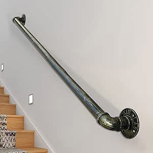 Amazon.com: MObyat 1Ft - 20Ft Metal Handrail for Stairs Indoor Outdoor ...